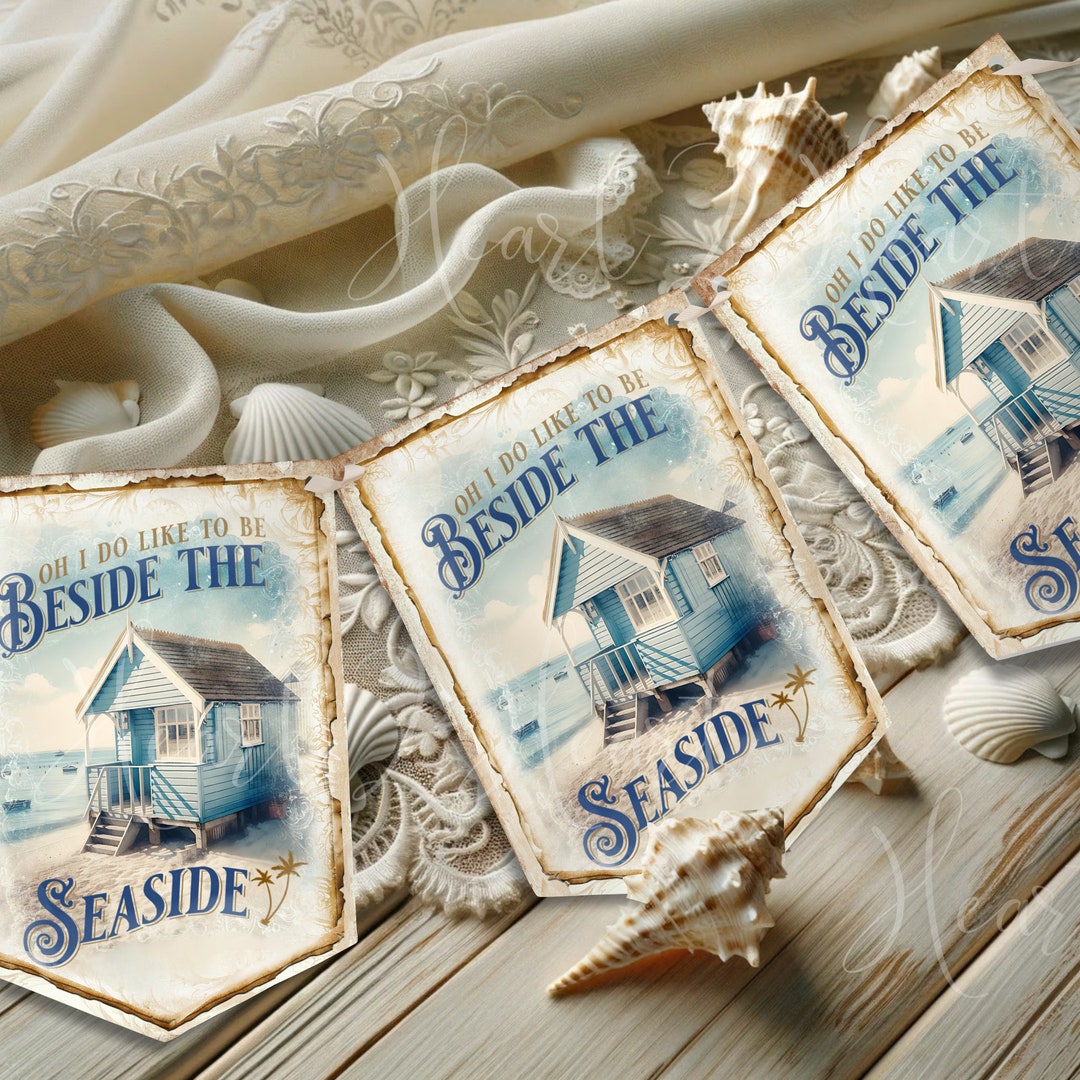 Retro Beach Bunting Coastal Banner Seaside Bunting Beach Hut - Etsy