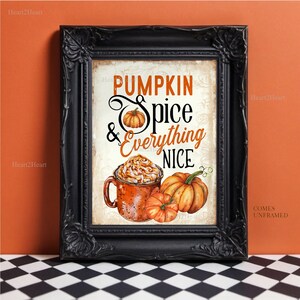 Set of 3 Pumpkin Spice Signs Autumn Prints Fall Decor Pumpkin Print ...