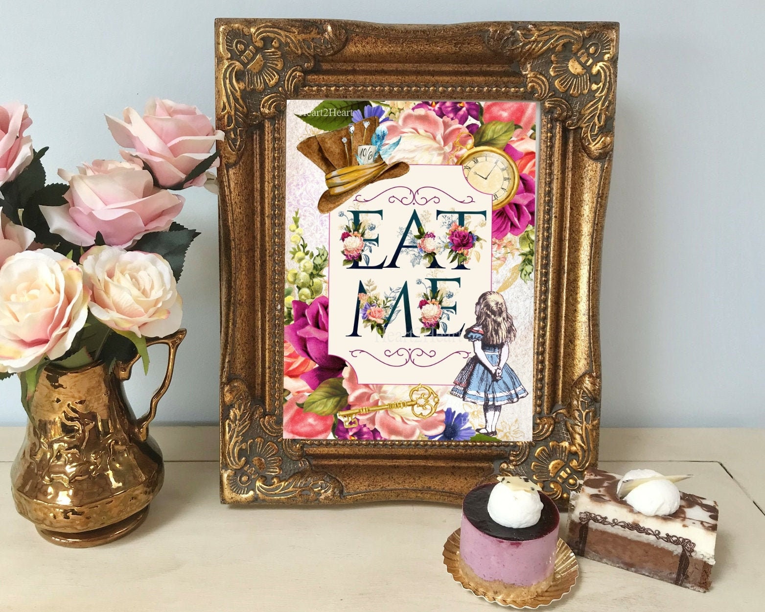 Alice in Wonderland Eat Me Sign Onederland Tea Party Sign | Etsy