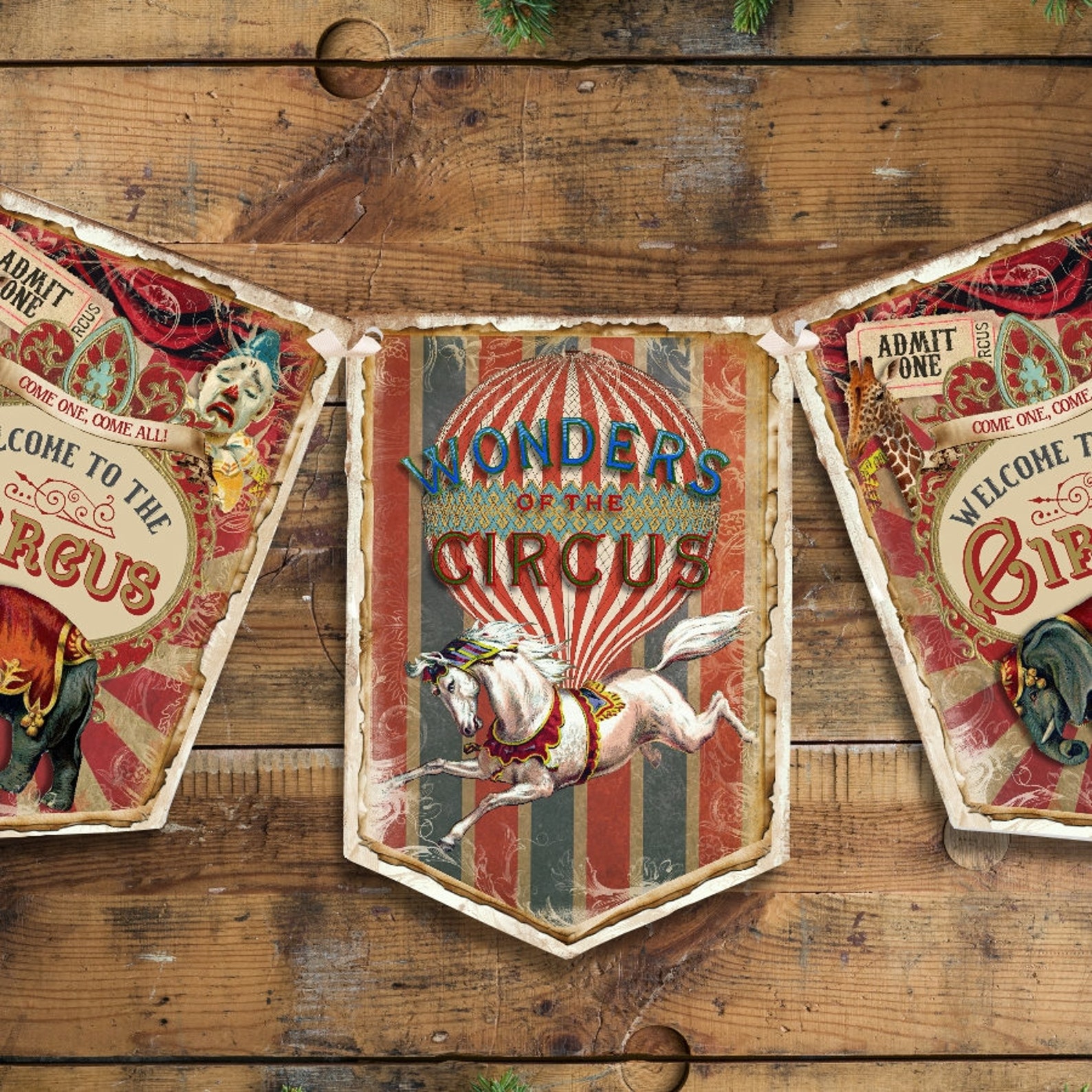 Vintage Style Circus Bunting Circus Banner - Etsy UK