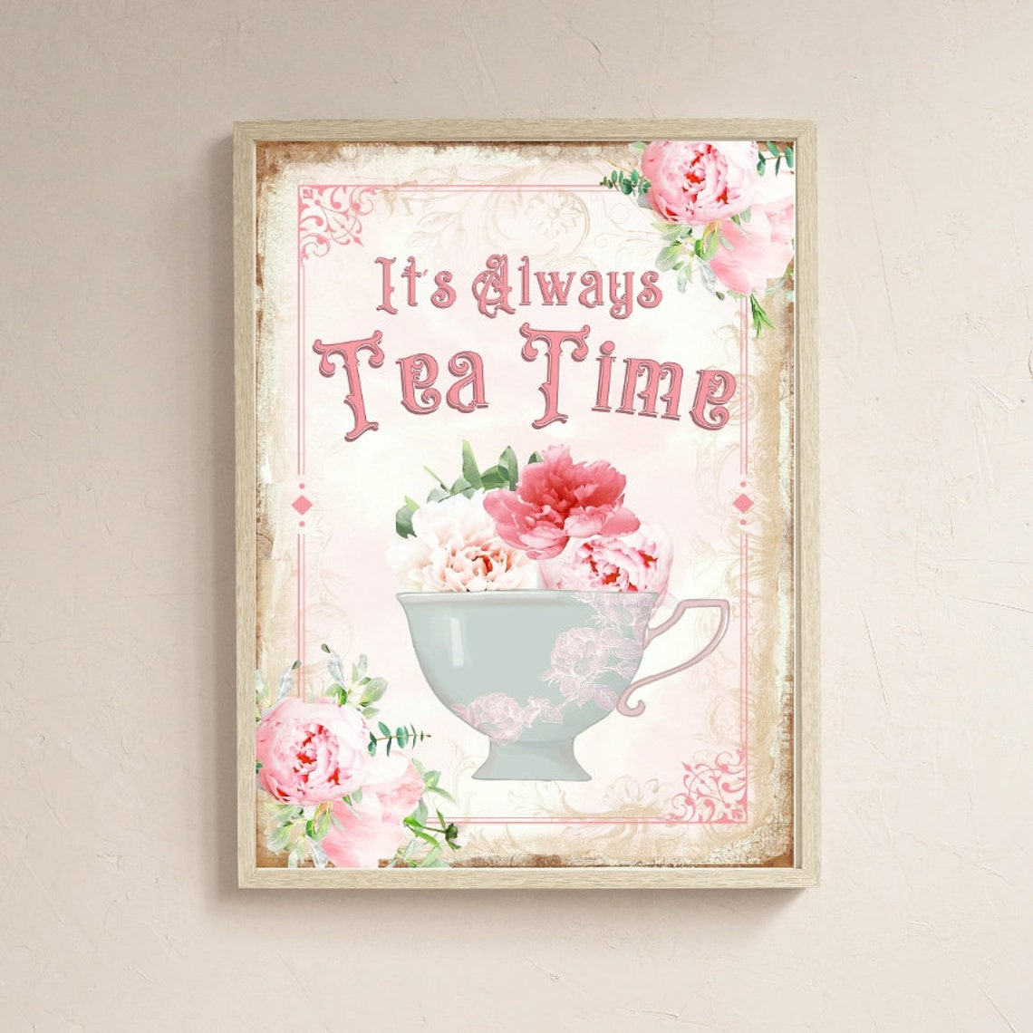 It's Always Tea Time Print Wall Art Decor Kitchen Print | Etsy