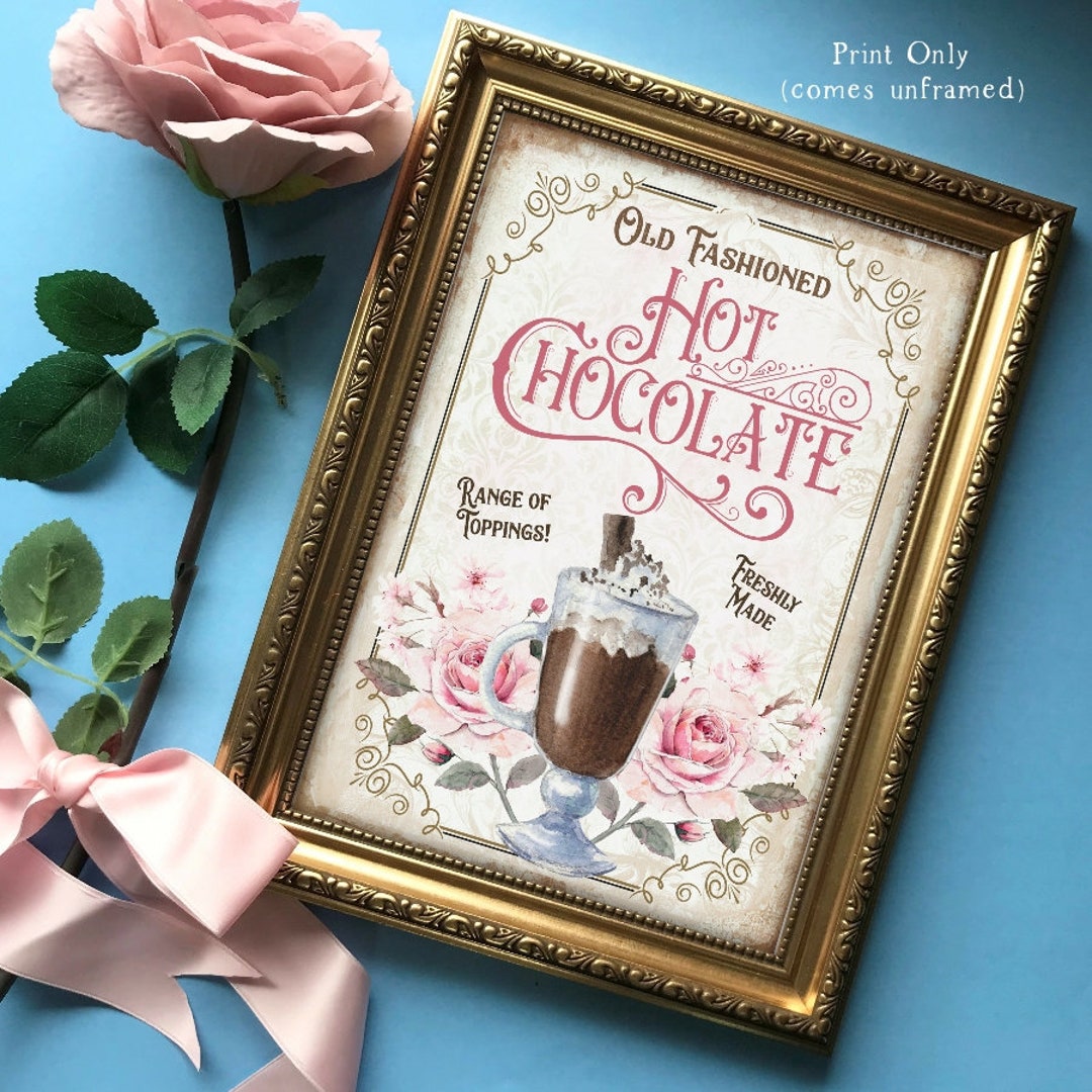 Hot Chocolate Sign, Cocoa Sign, Wall Decor, Blush Pink, Cocoa Print ...