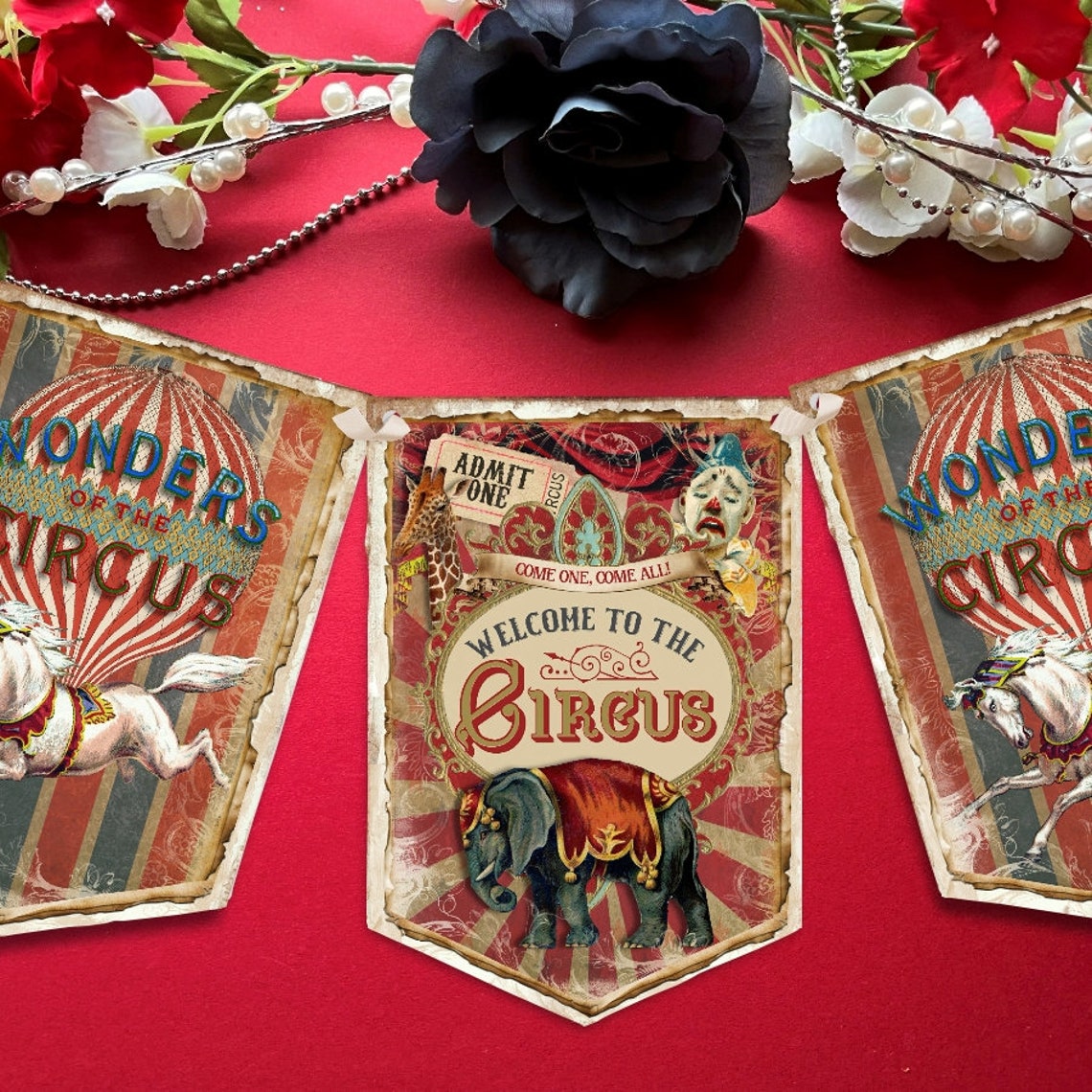 Vintage Style Circus Bunting Circus Banner | Etsy UK