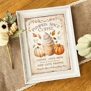 Pumpkin Spice Coffee Print, Autumn Wall Art, Autumnal Decor, Pumpkin ...
