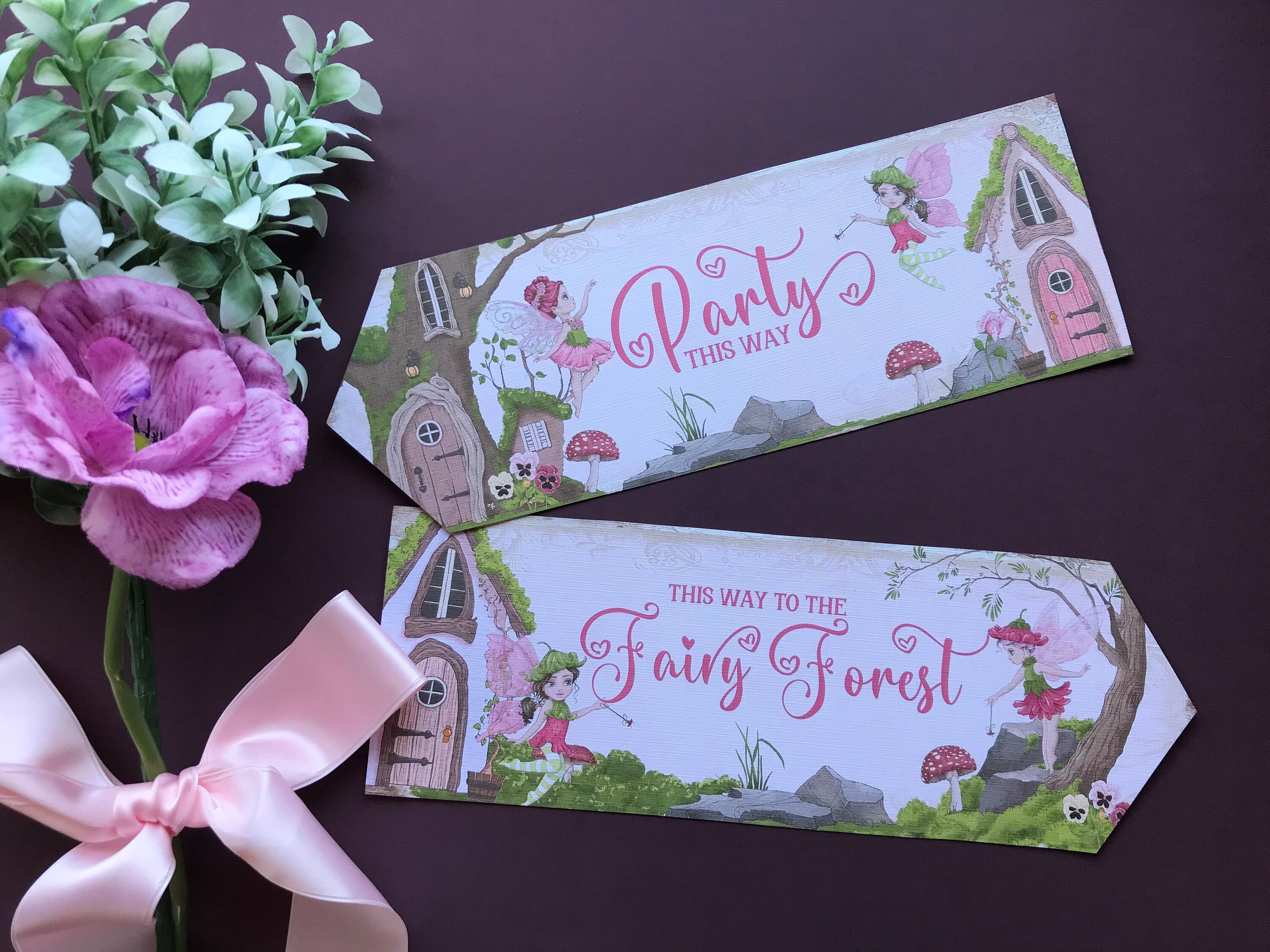 Flower Fairy Party Signs Fairy Arrow Signs Enchanted Fairy - Etsy UK