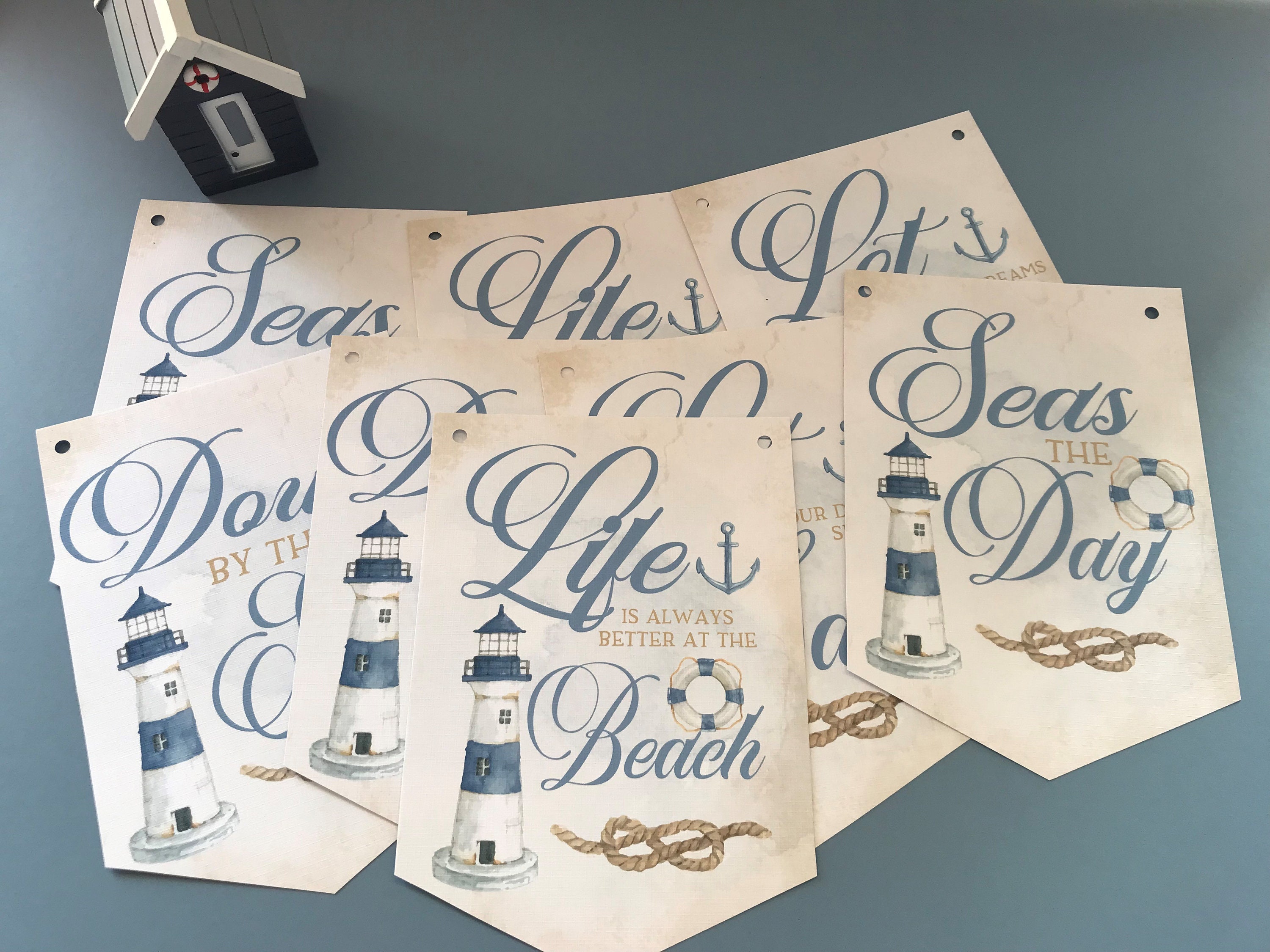 Nautical Bunting Beach Quote Banner Beach Bunting Party | Etsy