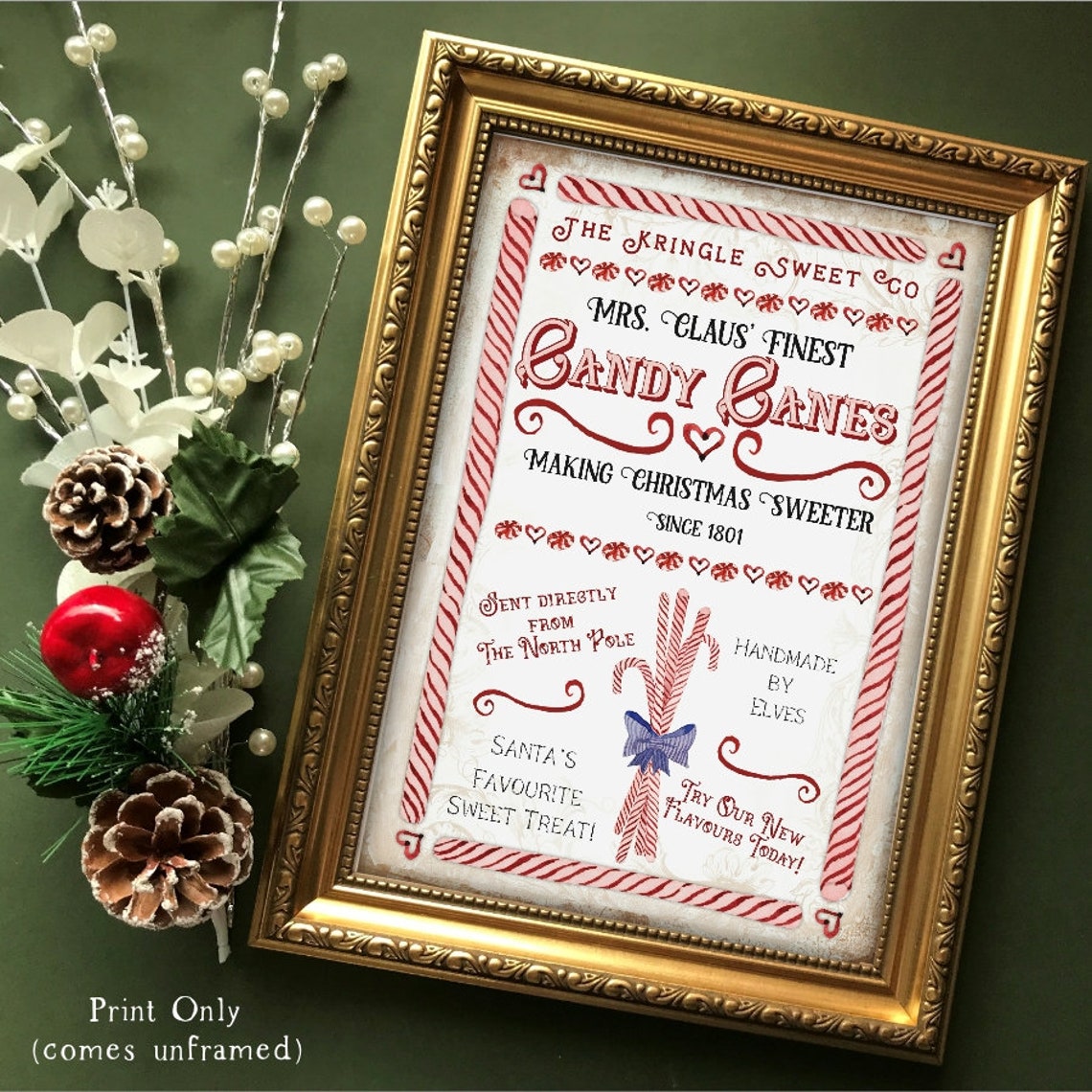Christmas Sweet Shop Sign Christmas Candy Canes Sign Mrs - Etsy UK