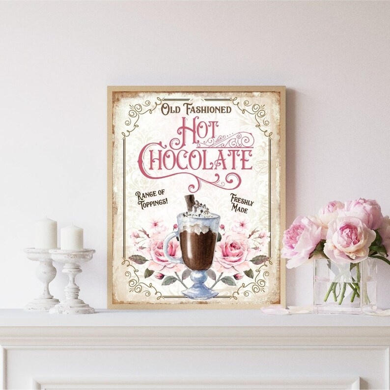 Hot Chocolate Sign Cocoa Sign Wall Decor Blush Pink Cocoa - Etsy UK