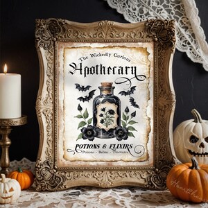 Vintage Halloween Apothecary Print , Vintage Halloween, Potions ...