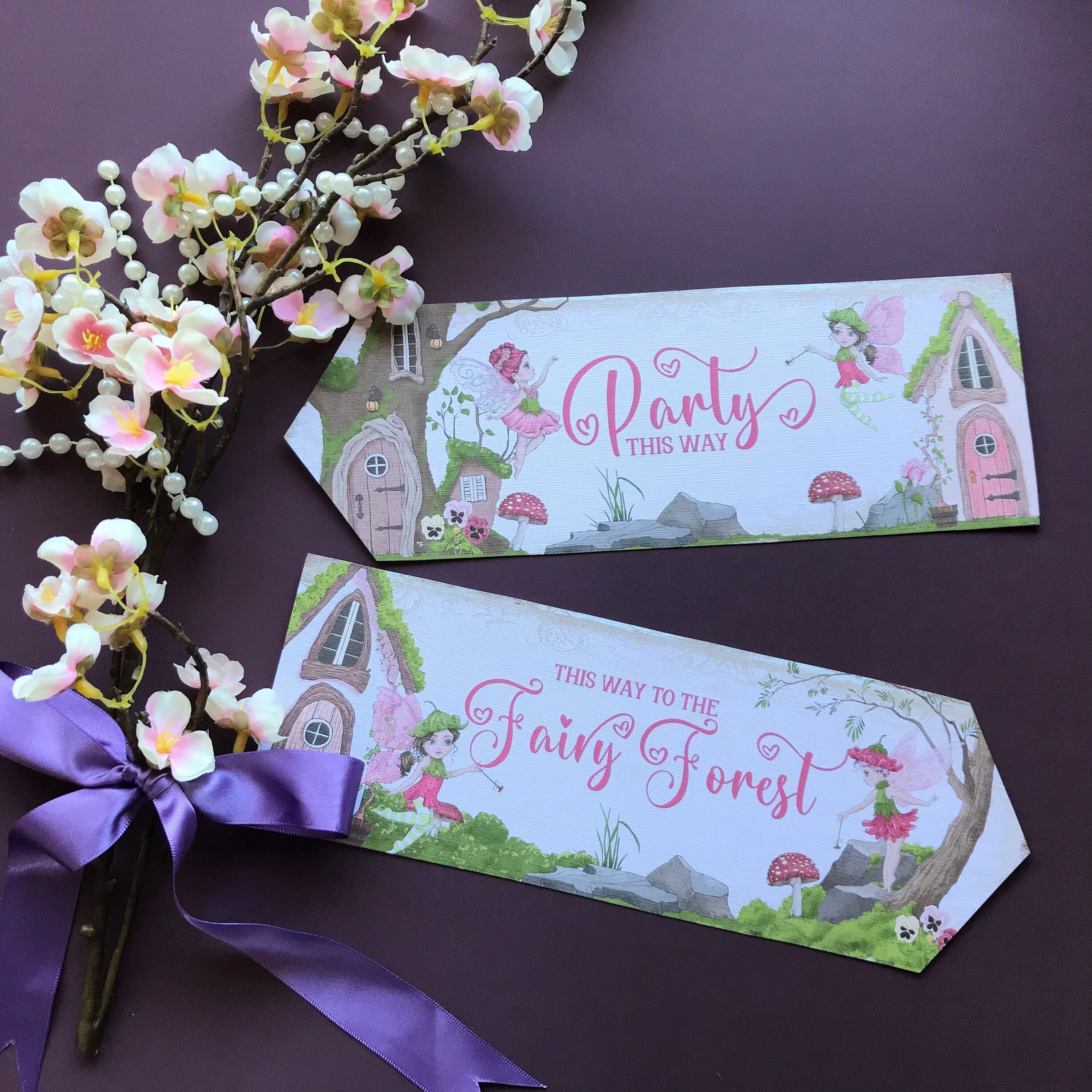 Flower Fairy Party Signs Fairy Arrow Signs Enchanted Fairy - Etsy UK