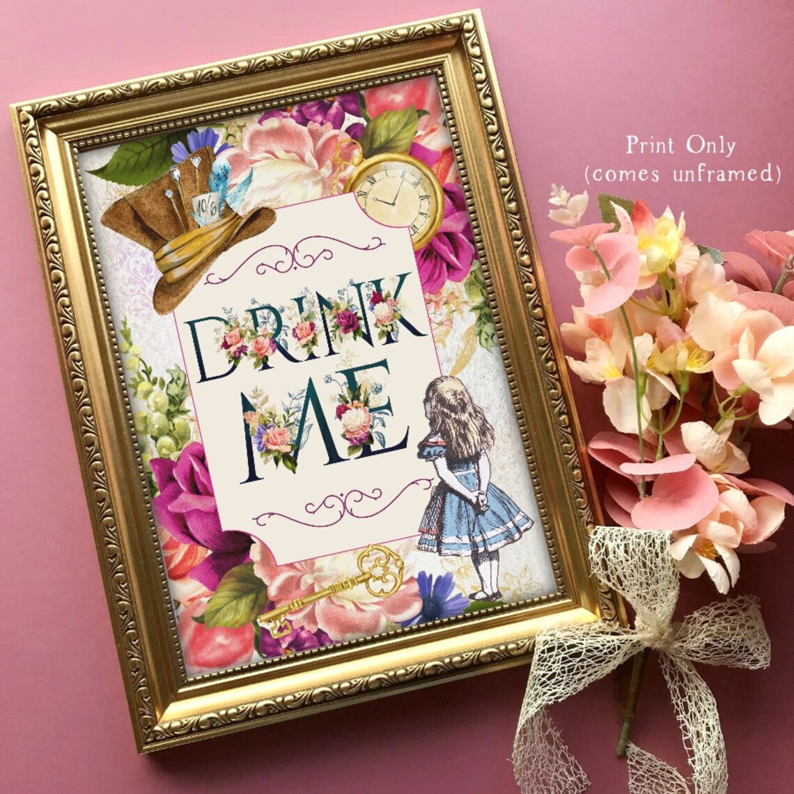 Alice in Wonderland Drink Me Sign Onederland Tea Party Sign - Etsy UK
