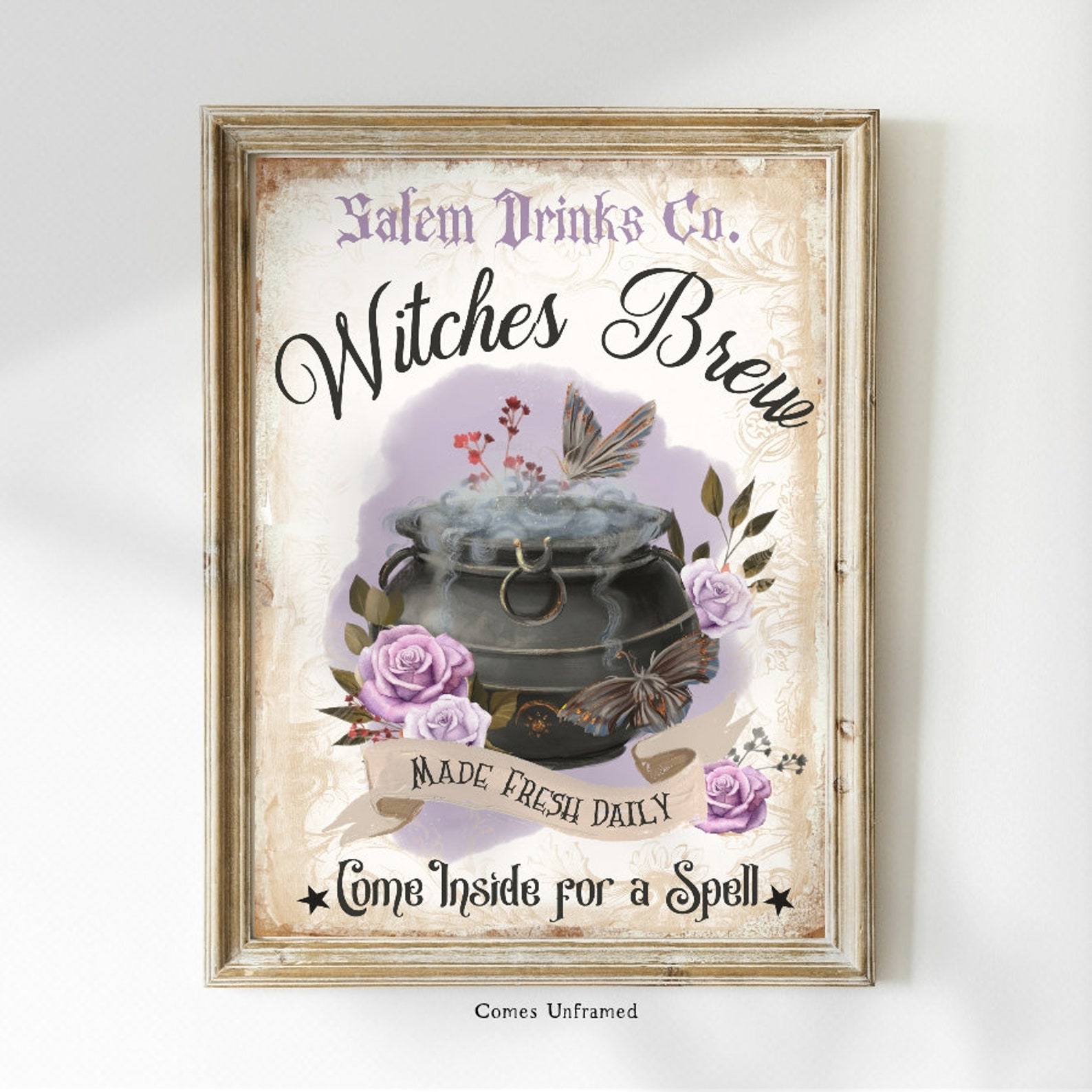 Witches Brew Sign Witch Sign Halloween Sign Retro - Etsy UK
