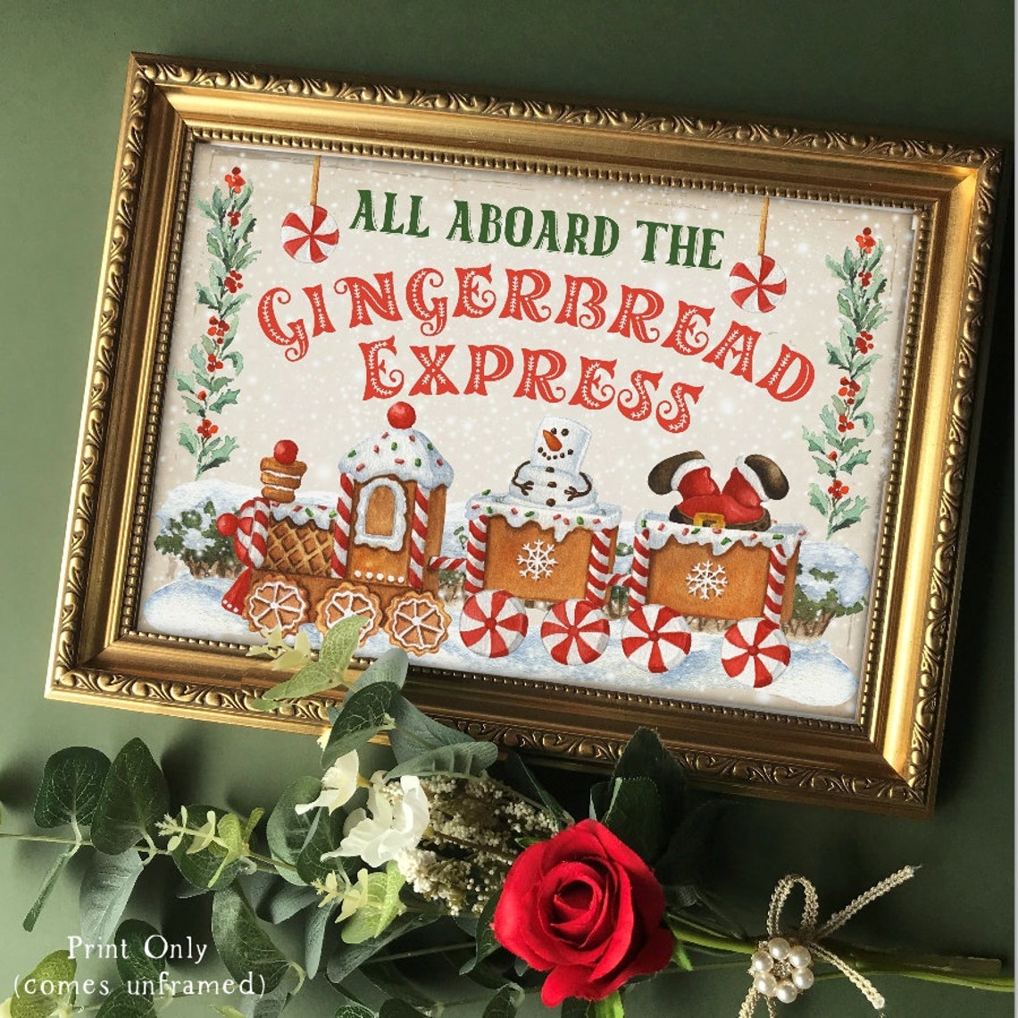 Gingerbread Train Sign Wall Decor Gingerbread Cookies Sign | Etsy