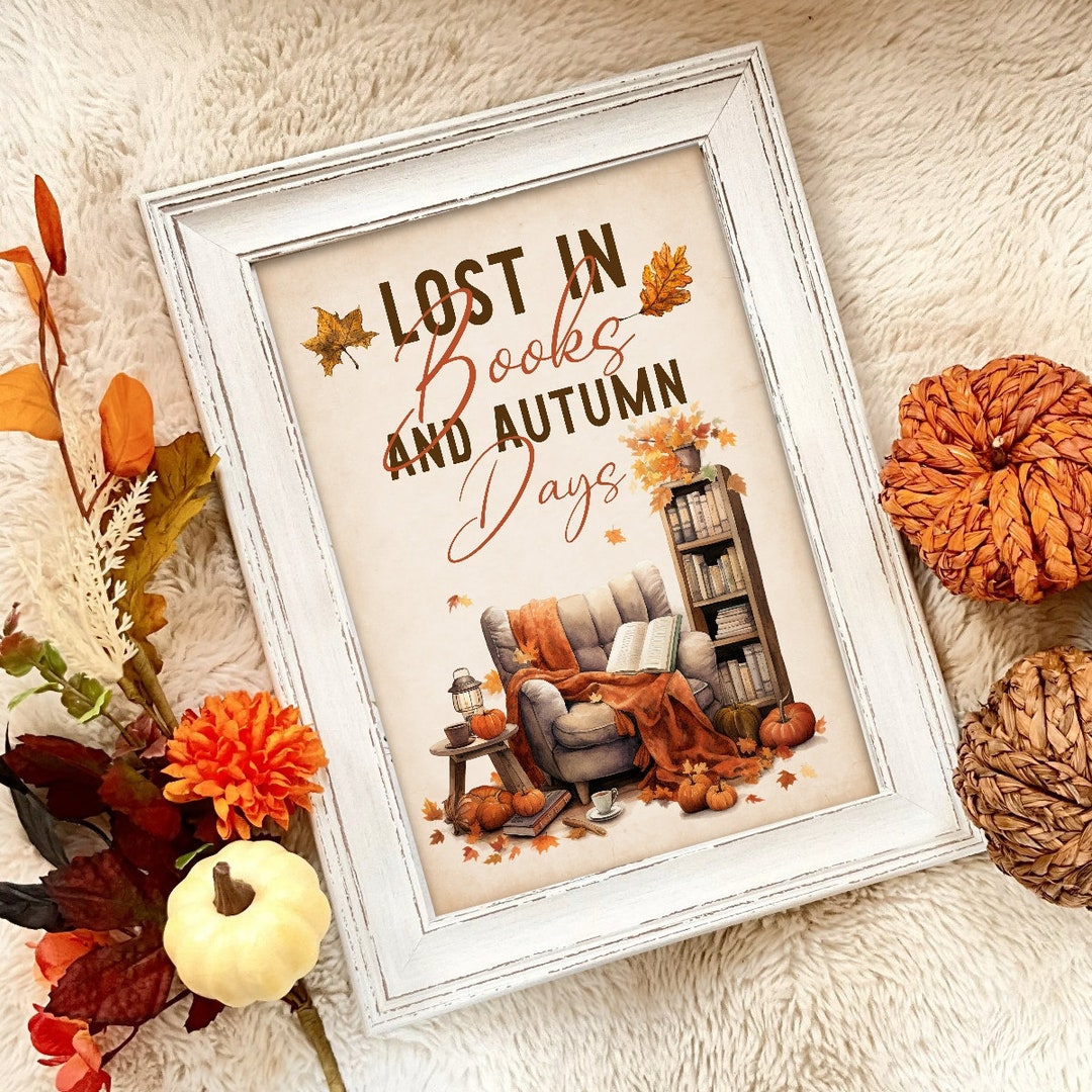 Autumn Reading Print Fall Wall Art Wall Decor Cosy Print - Etsy