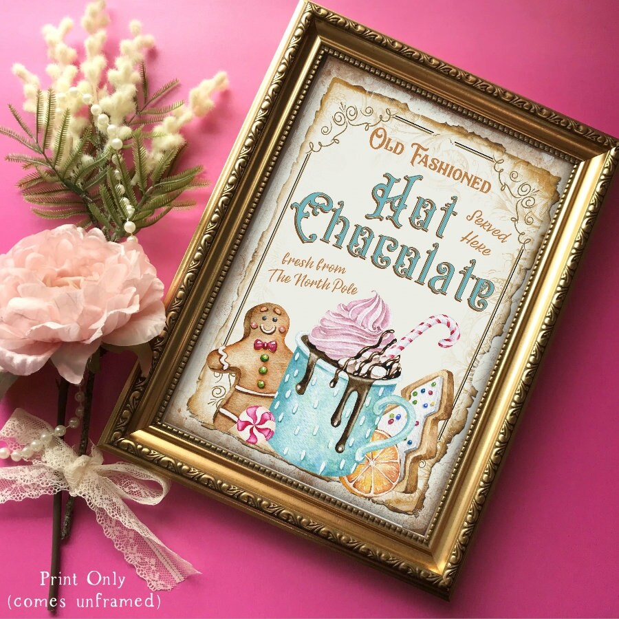 Christmas Hot Chocolate Sign Christmas Cocoa Wall Decor | Etsy