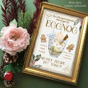 Retro Eggnog Sign Christmas Wall Decor Holiday Print - Etsy UK