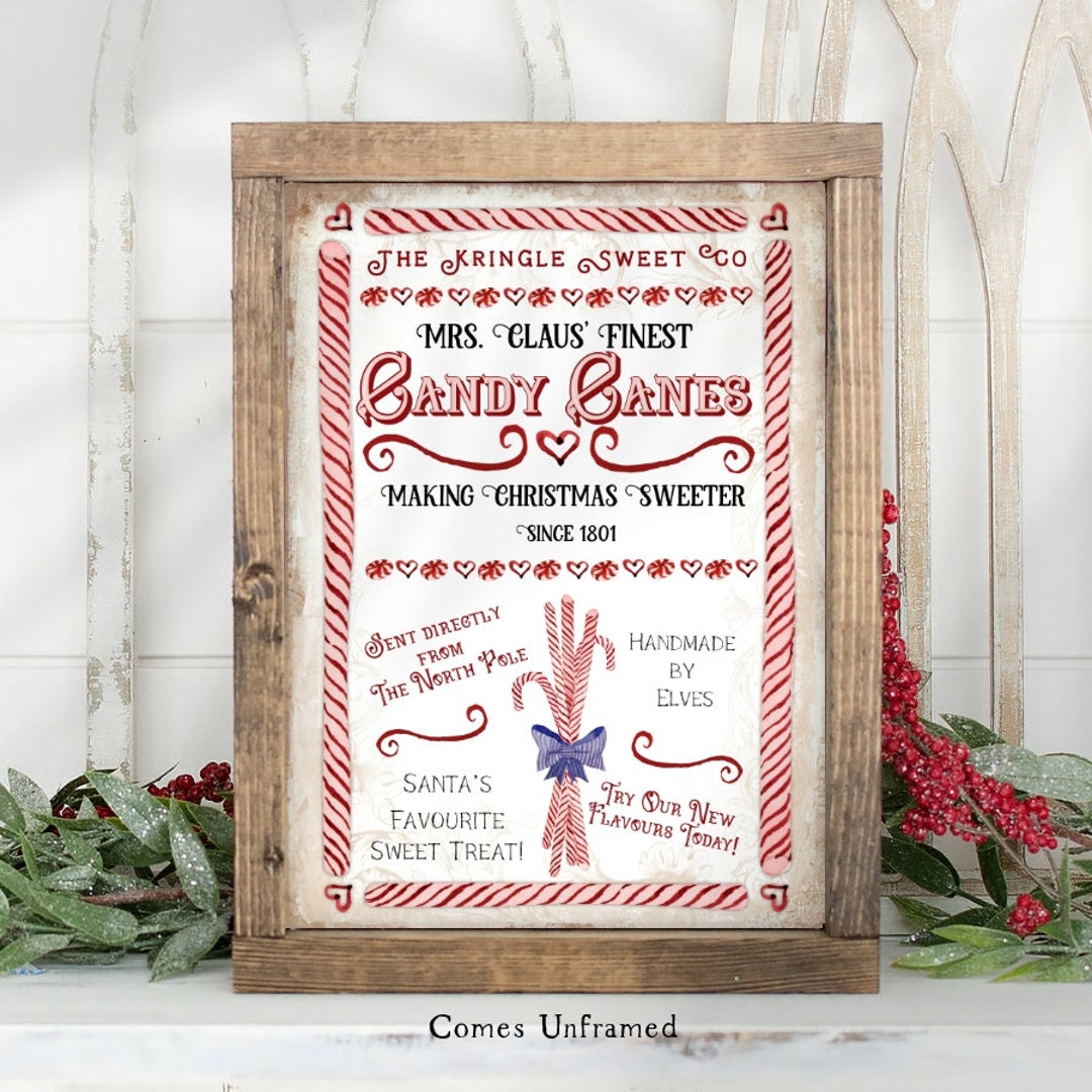 Christmas Sweet Shop Sign Christmas Candy Canes Sign Mrs - Etsy UK