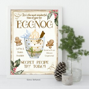 Retro Eggnog Sign Christmas Wall Decor Holiday Print - Etsy UK