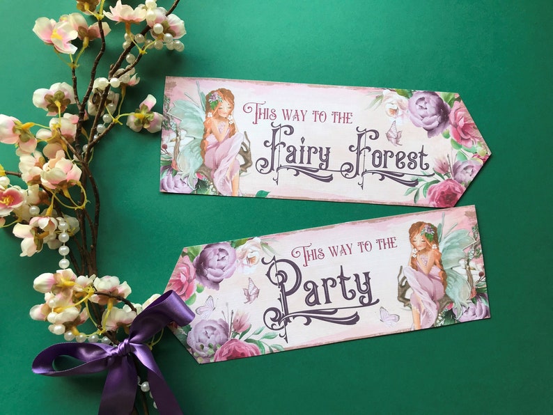 Fairy Party Signs Fairy Arrow Signs Enchanted Fairy Party | Etsy
