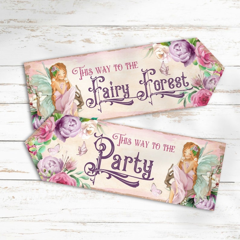 Fairy Party Signs Fairy Arrow Signs Enchanted Fairy Party - Etsy