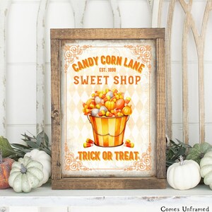 Candy Corn Lane Sweet Shop Sign, Halloween Sign, Trick or Treat Sign - Etsy