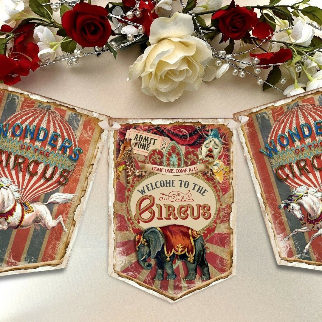 Vintage Style Circus Bunting Circus Banner - Etsy UK