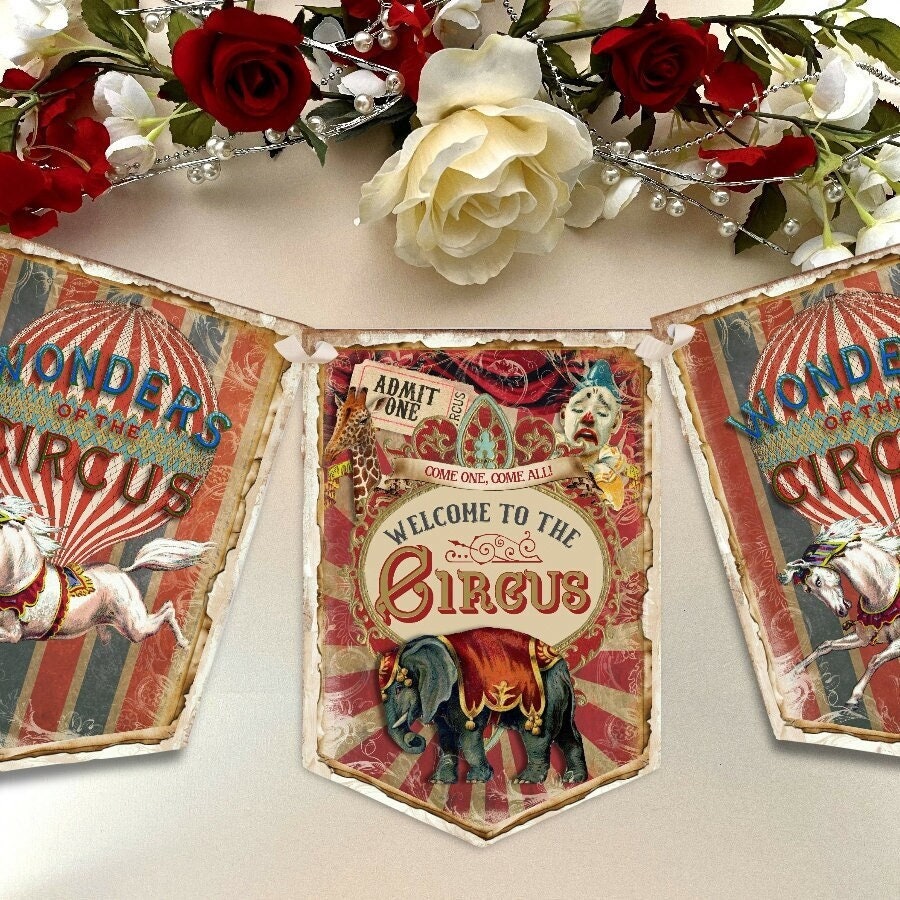 Vintage Style Circus Bunting Circus Banner | Etsy UK