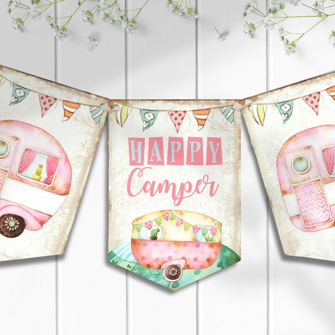Shabby Chic Caravan Bunting Campervan Banner Party - Etsy UK