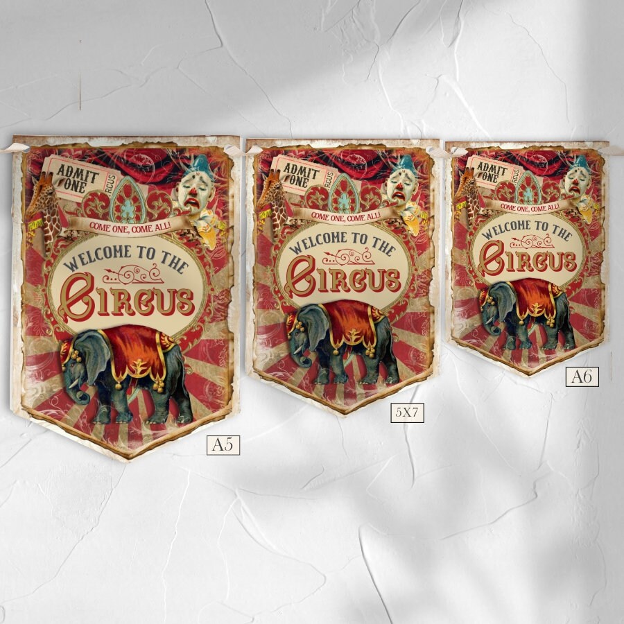 Vintage Style Circus Bunting Circus Banner - Etsy UK