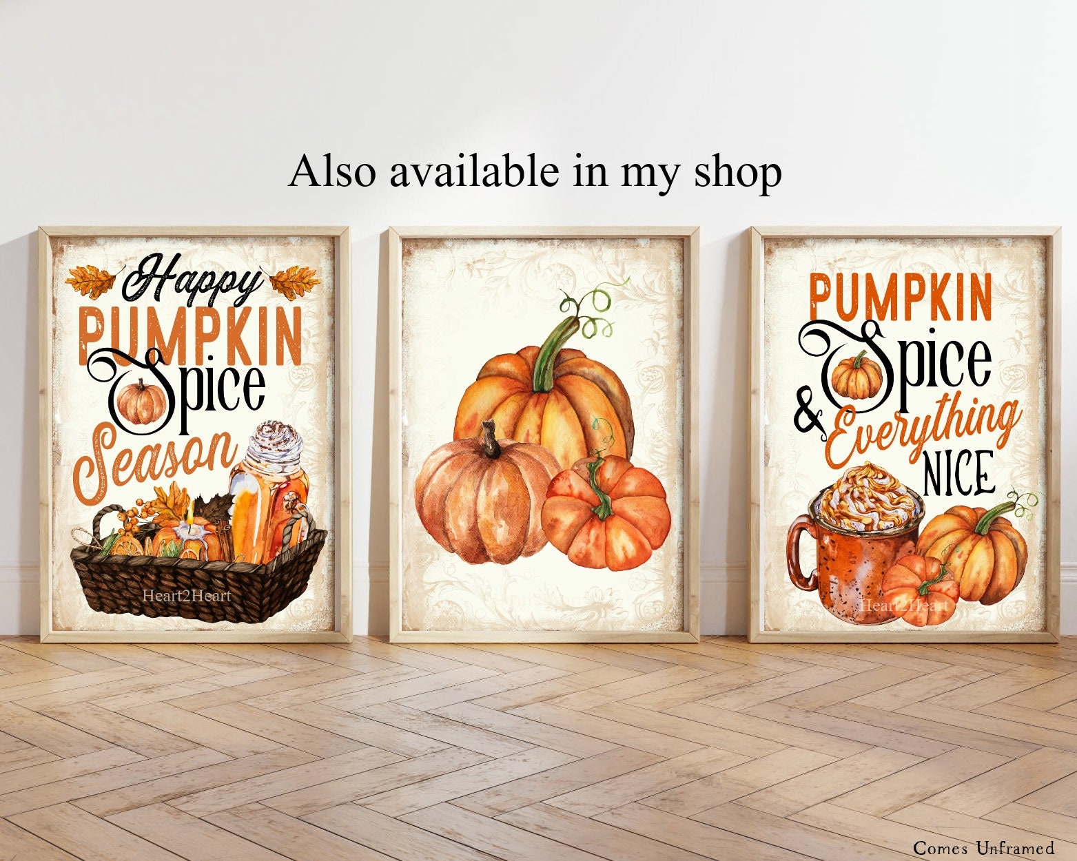 Pumpkin Print Autumn Sign A4 Halloween Fall Picture Home Decor - Etsy UK