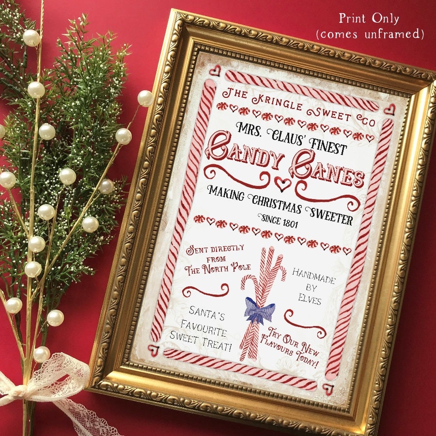 Christmas Sweet Shop Sign Christmas Candy Canes Sign Mrs - Etsy UK