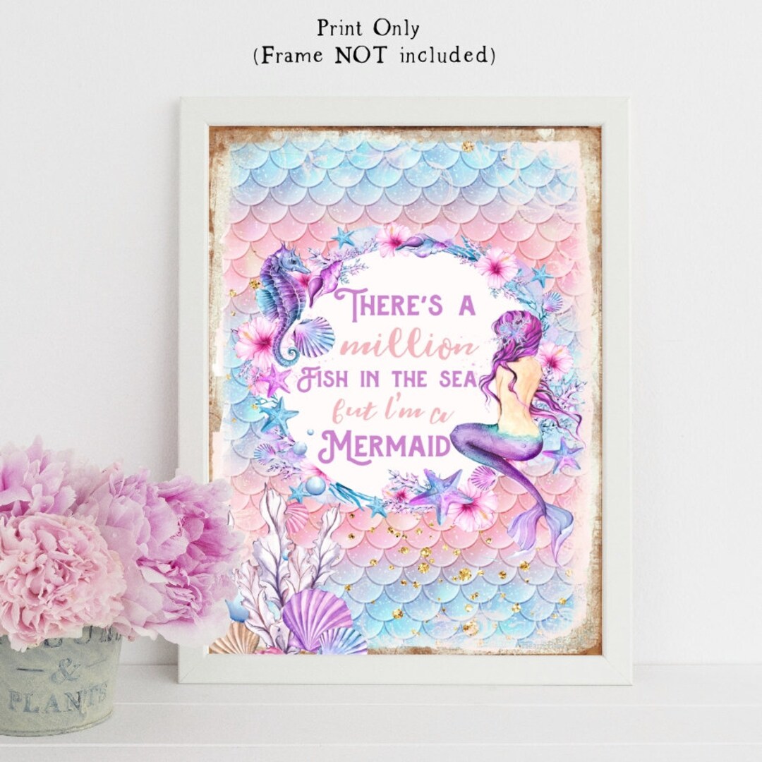 Mermaid Print I'm a Mermaid Quote Mermaid Wall Art - Etsy