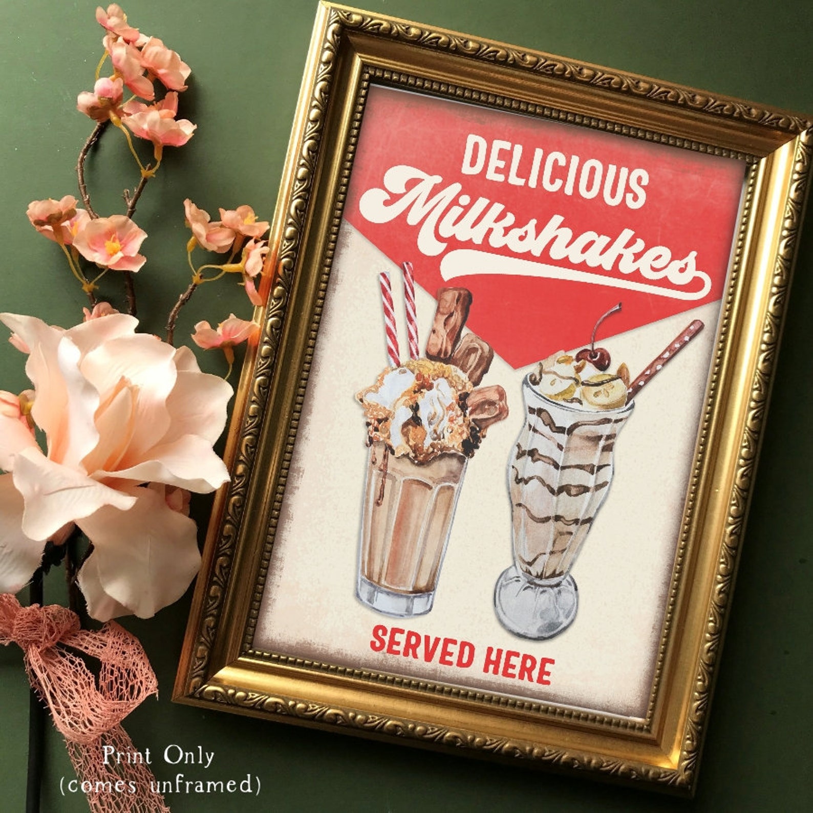 Retro Milkshake Sign Vintage Diner Sign Milkshake Sign - Etsy UK