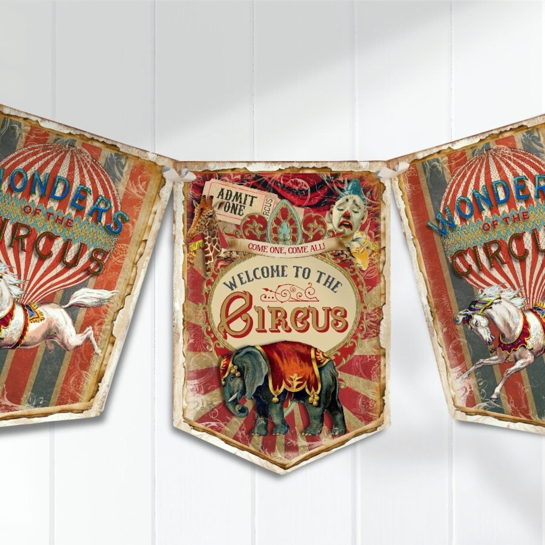 Vintage Style Circus Bunting Circus Banner - Etsy