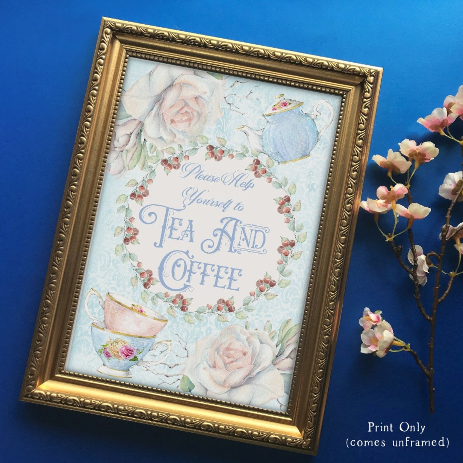 Tea & Coffee Sign Tea Time Print Wall Art Decor Wedding | Etsy