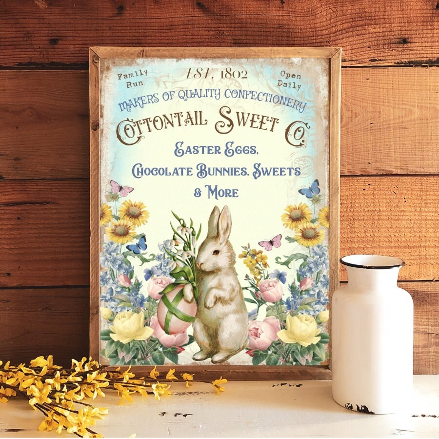 Easter Bunny Sign Bunny Sign Candy Sign Sweet Table | Etsy