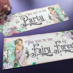 Fairy Party Signs Fairy Arrow Signs Enchanted Fairy Party | Etsy