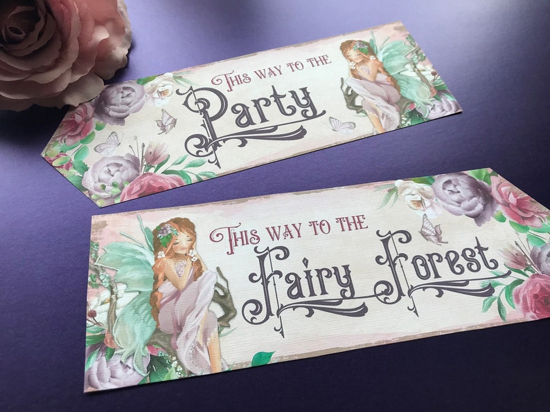 Fairy Party Signs Fairy Arrow Signs Enchanted Fairy Party | Etsy