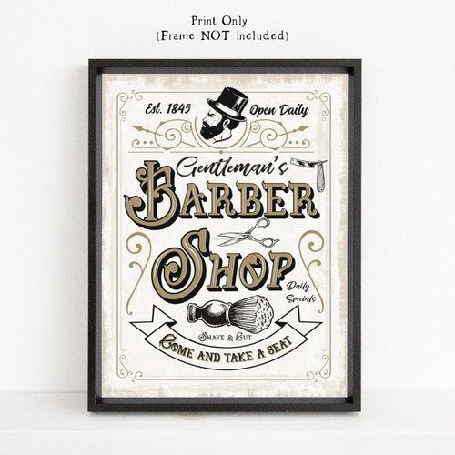 Wall & Window Sticker Barber Shop Victorian Sign Retro Vintage - Etsy UK