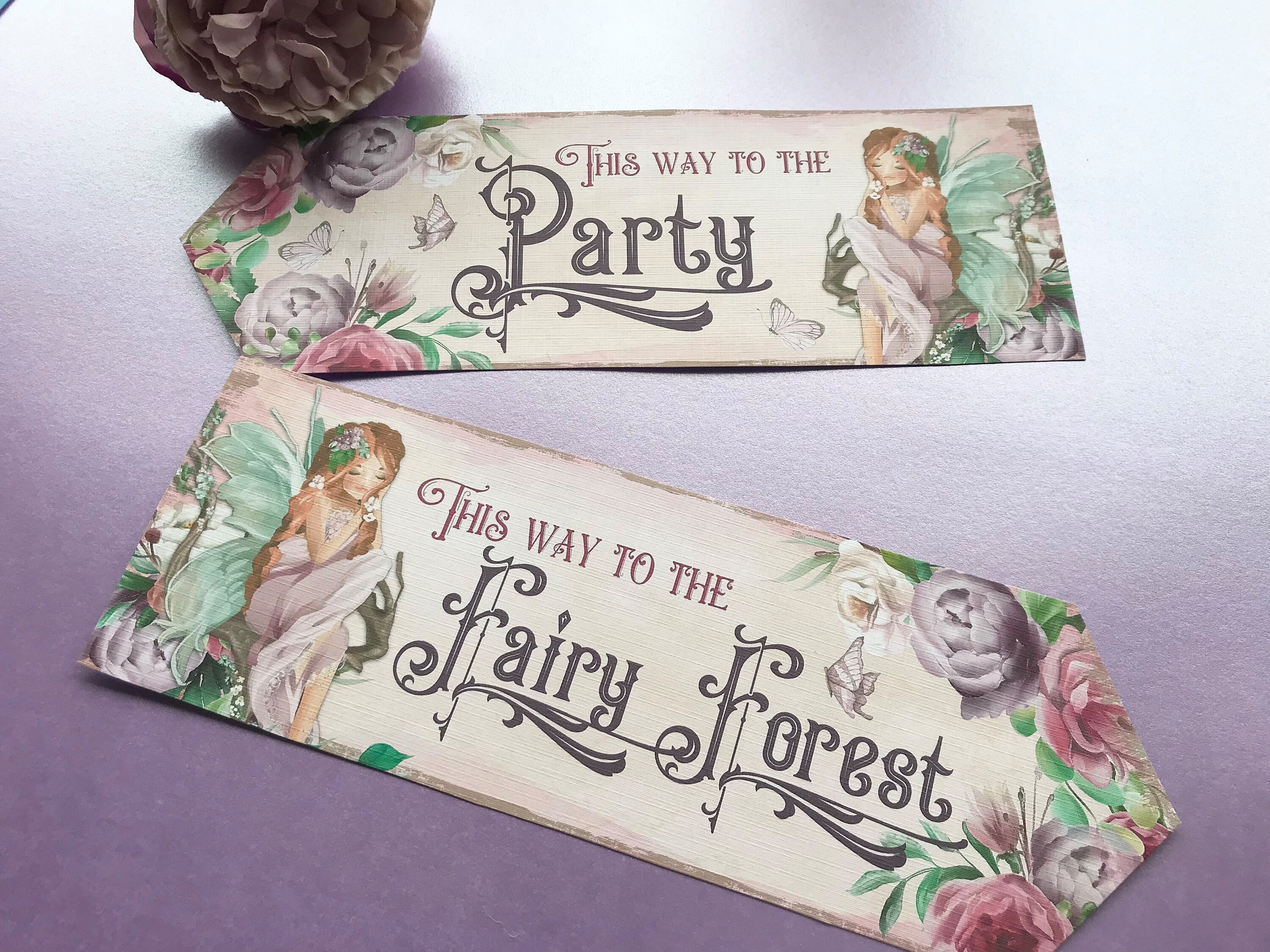 Fairy Party Signs Fairy Arrow Signs Enchanted Fairy Party - Etsy UK