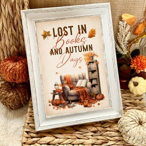 Autumn Reading Print Fall Wall Art Wall Decor Cosy Print - Etsy