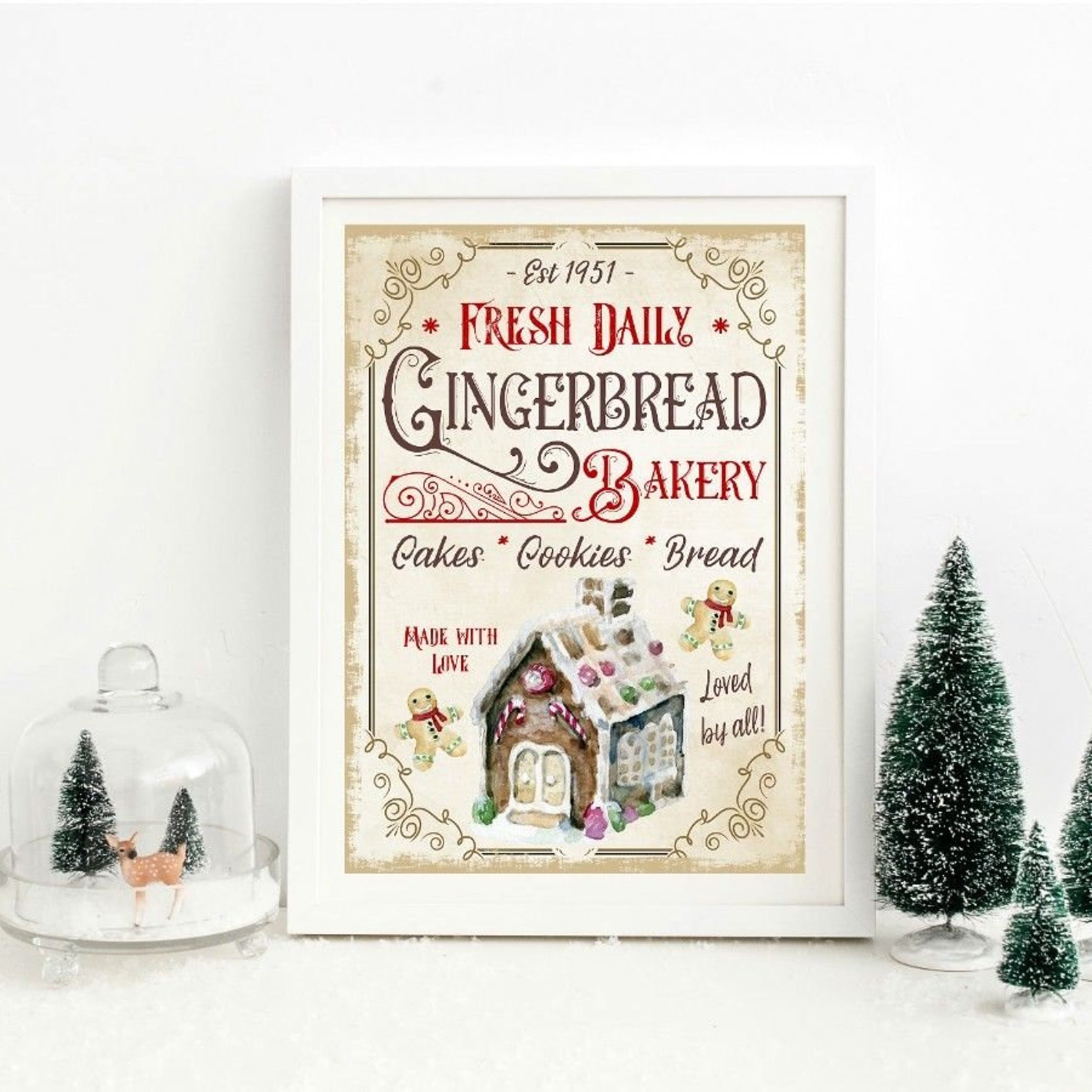Gingerbread Bakery Sign Wall Decor Gingerbread Sign Holiday | Etsy