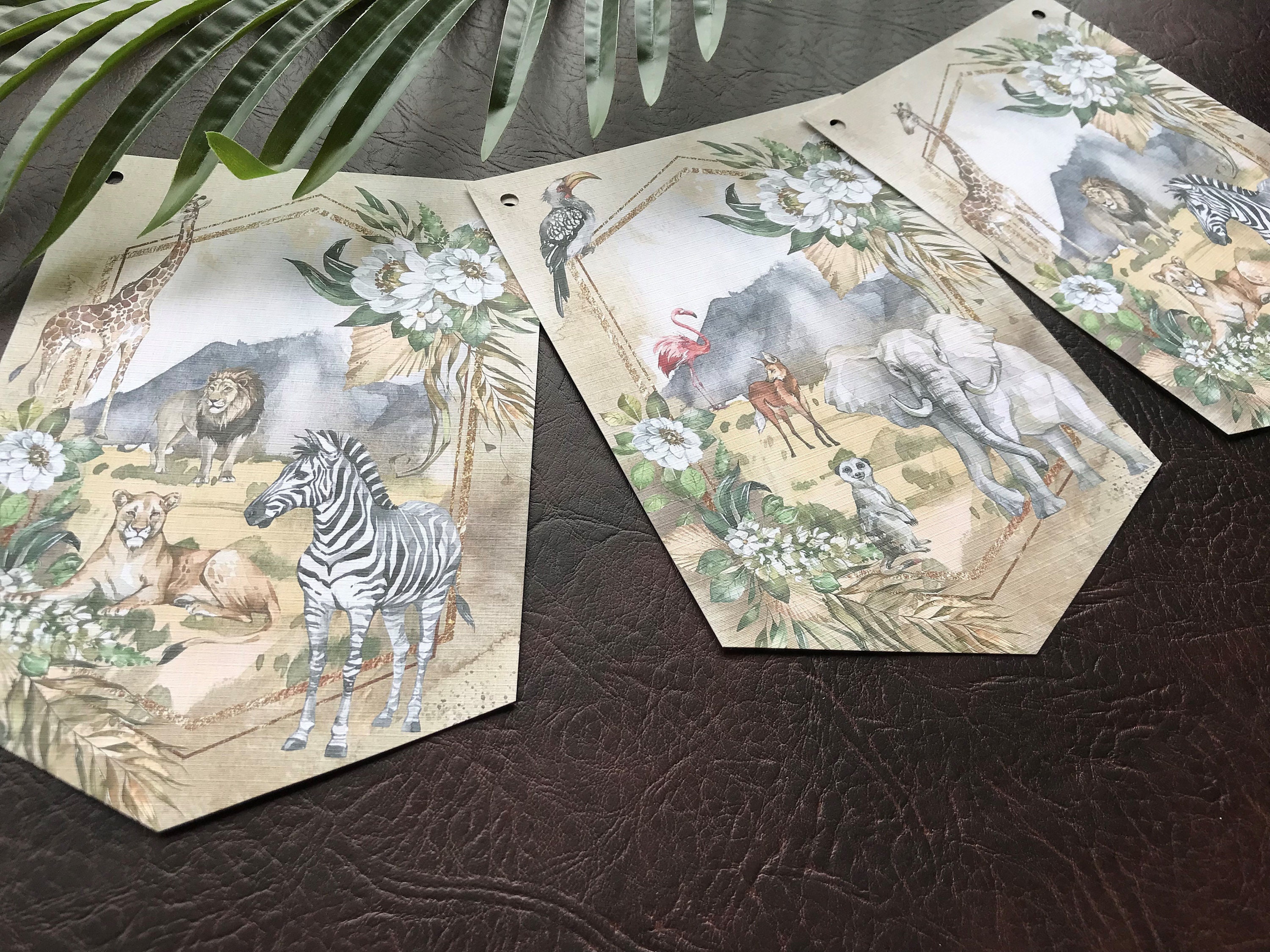 Safari Animal Bunting Jungle Banner Jungle Birthday Party | Etsy