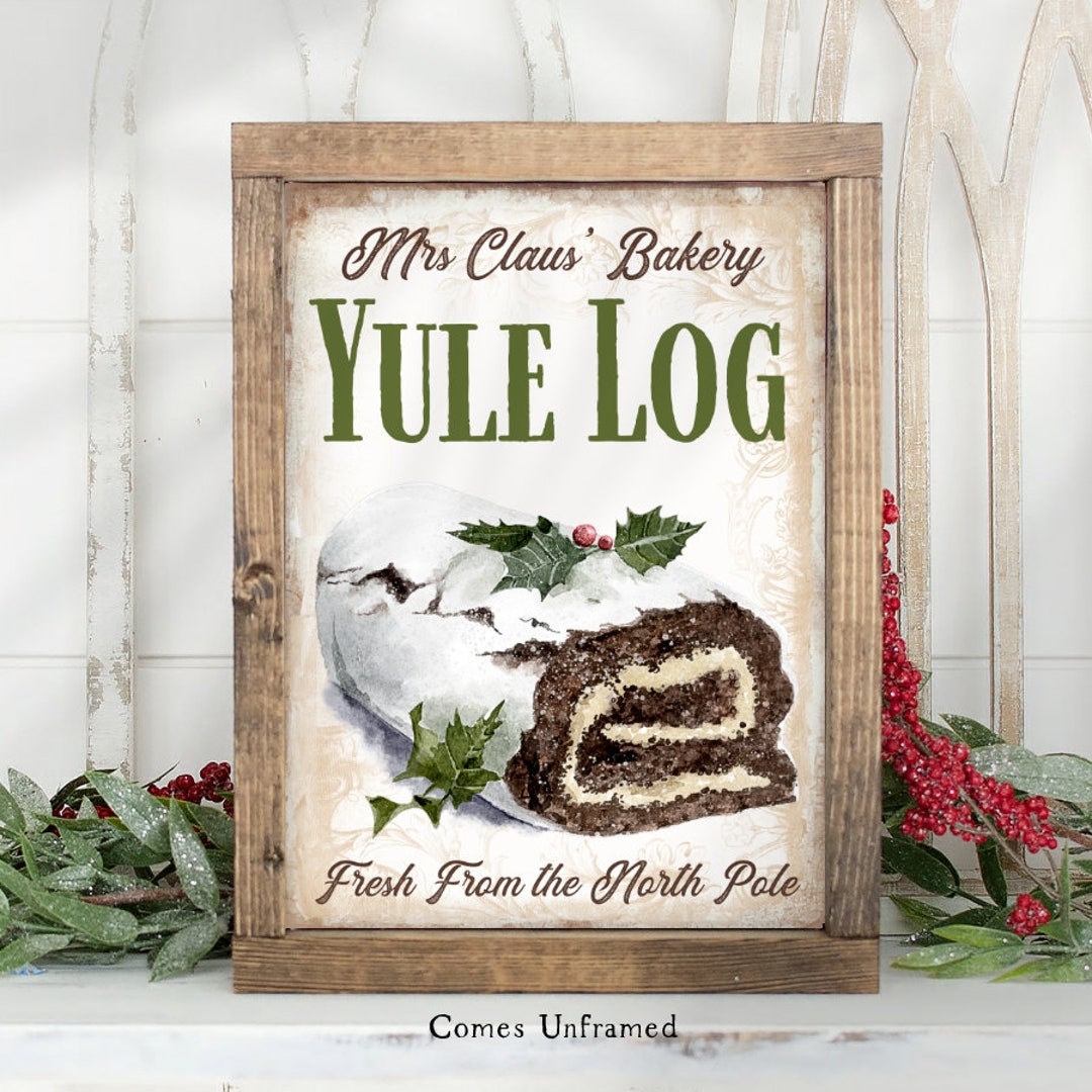 Mrs Claus Yule Log Cake Sign Christmas Wall Decor Holiday - Etsy UK
