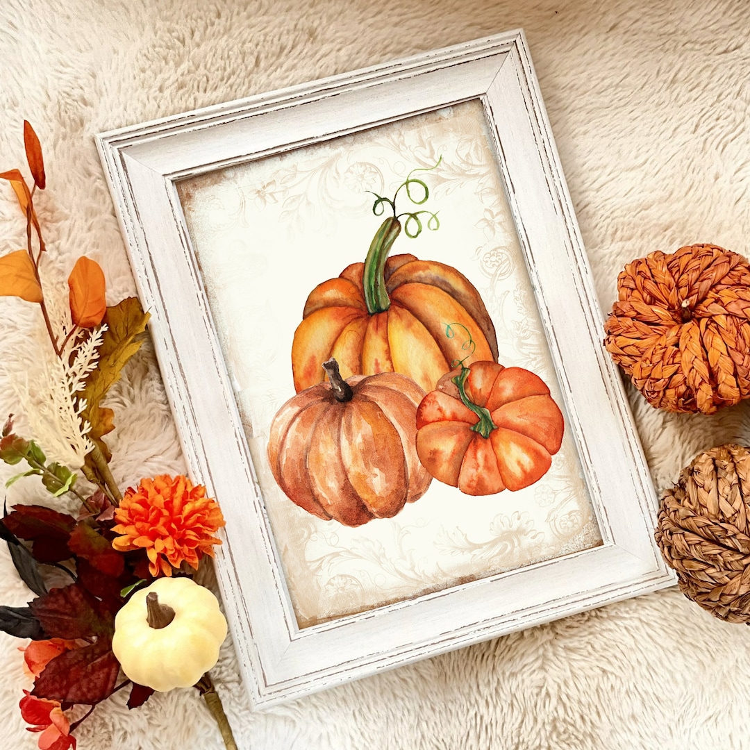 Pumpkin Print Autumn Sign A4 Halloween Fall Picture Home Decor - Etsy UK