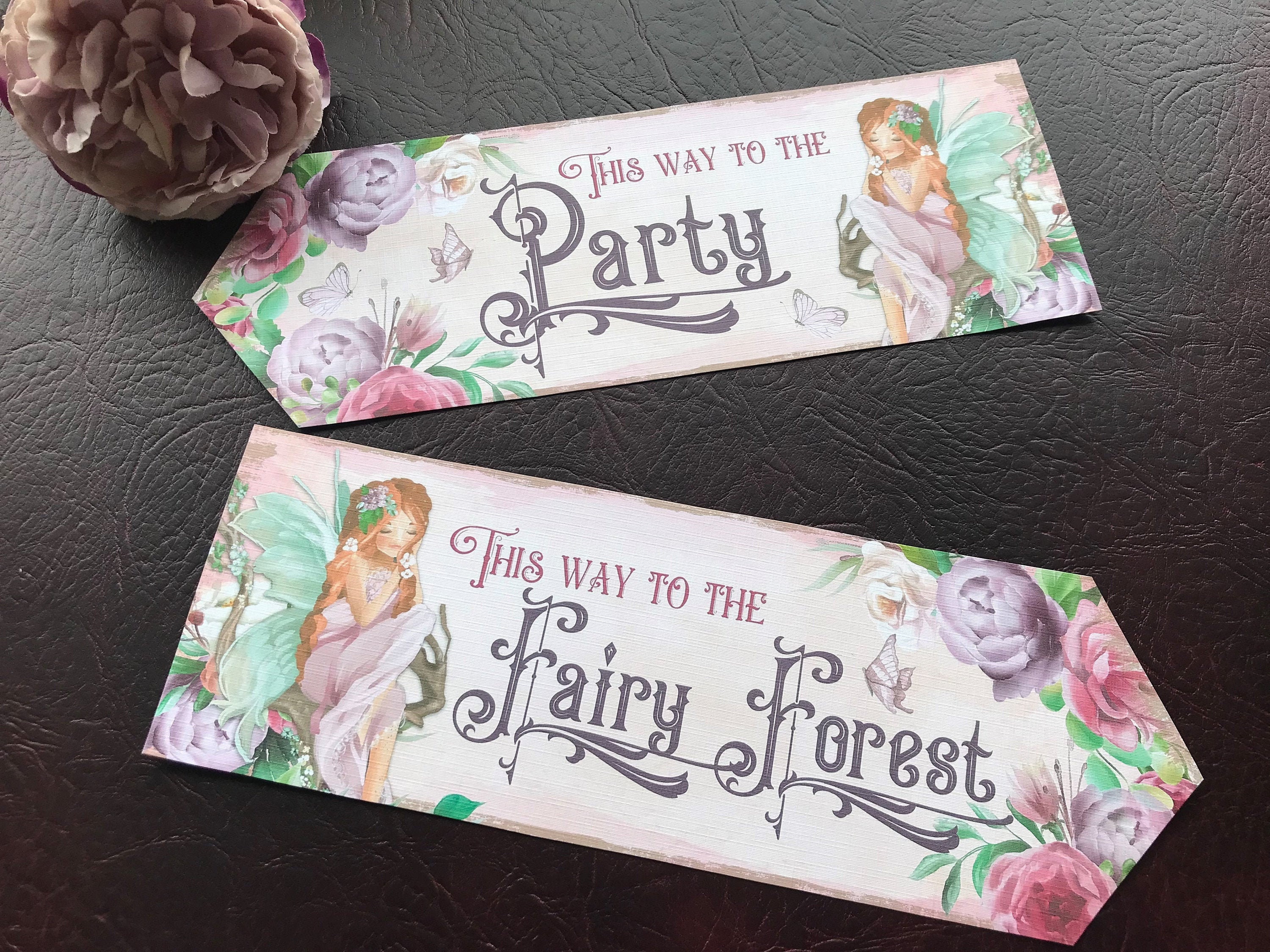 Fairy Party Signs Fairy Arrow Signs Enchanted Fairy Party - Etsy UK