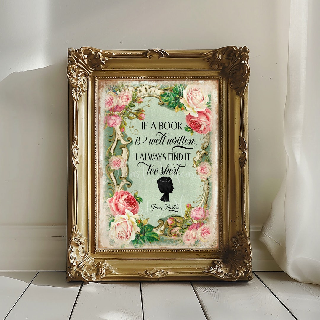 Jane Austen Print, Book Quote, Reading Wall Art, Reading Decor, Gift ...
