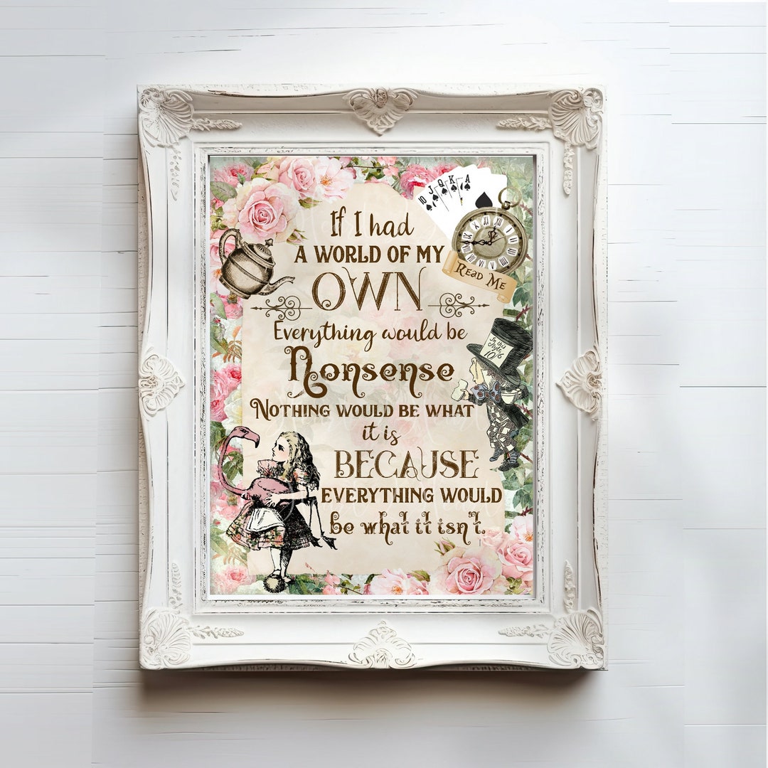 Alice in Wonderland Print | World of My Own Lewis Carroll Quote ...