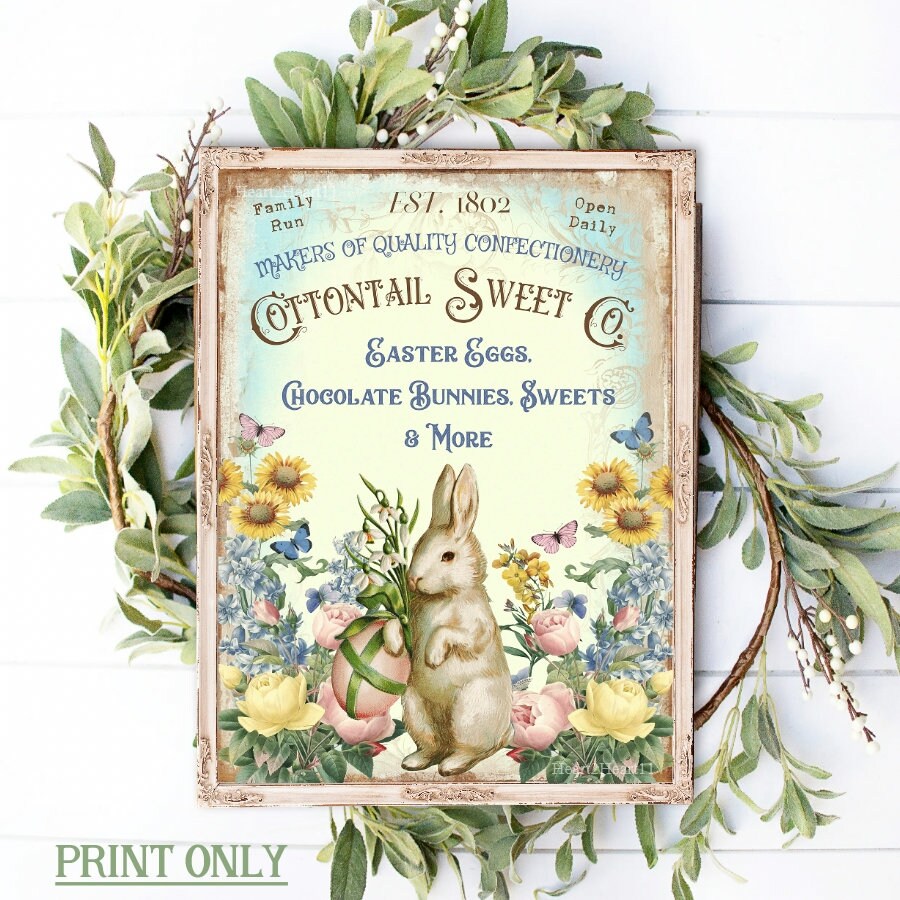 Easter Bunny Sign Bunny Sign Candy Sign Sweet Table | Etsy