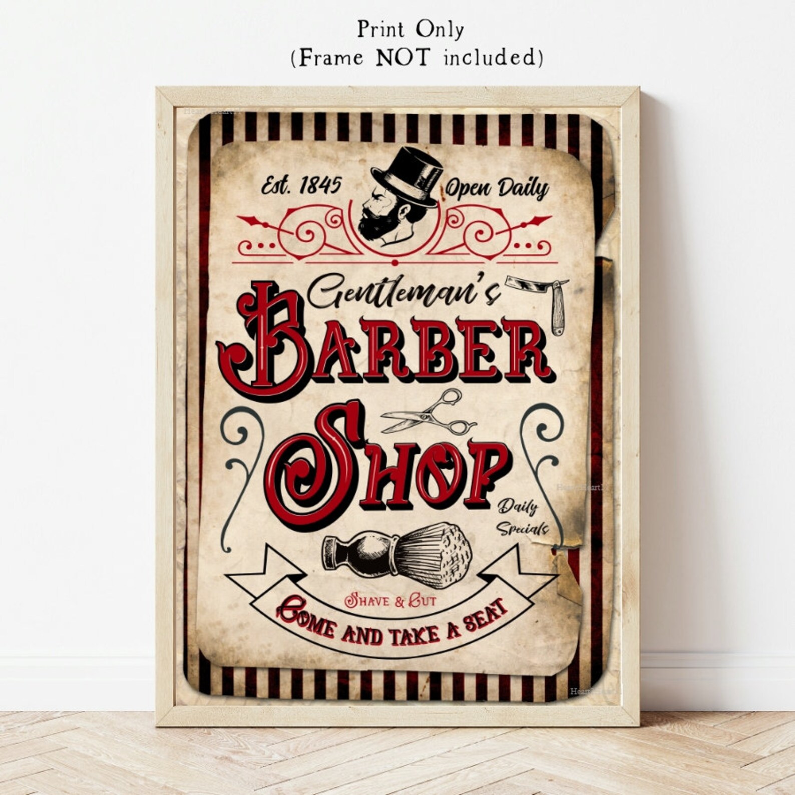 Barber Shop Sign Vintage style Barber Shop Sign Barbers | Etsy